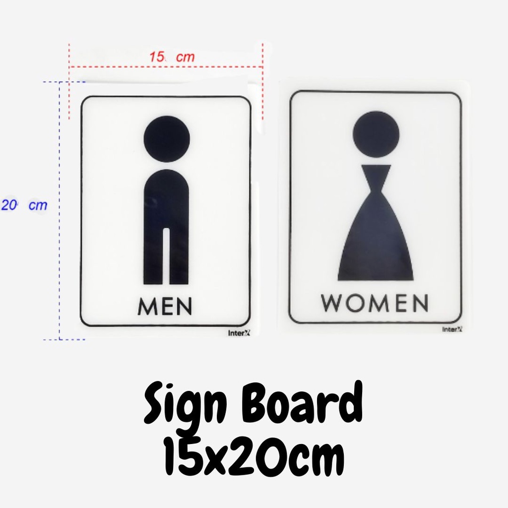 Jual Papan Tanda / Sign Board Gender 20 x 15 cm Inter X | Shopee Indonesia