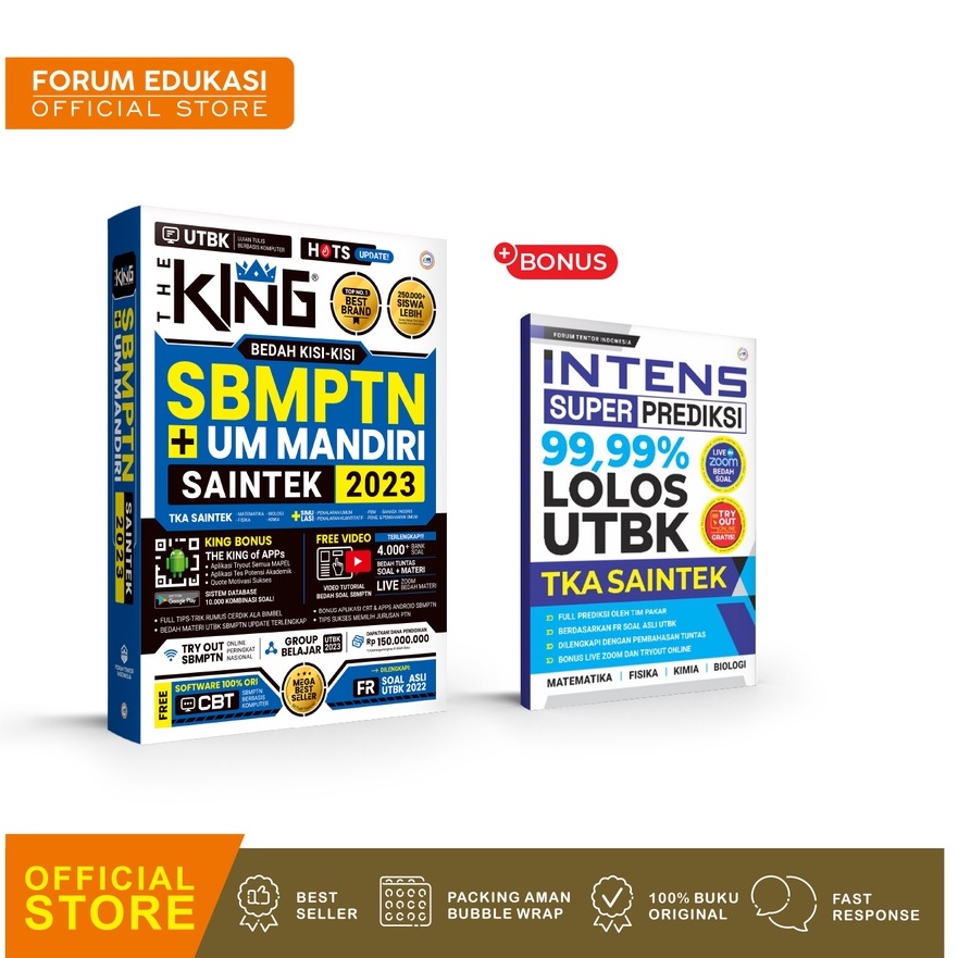 Jual The King Bedah Kisi-Kisi Sbmptn Dan Um Mandiri Saintek 2023 Buku Terlaris Utbk Tps Hots ...