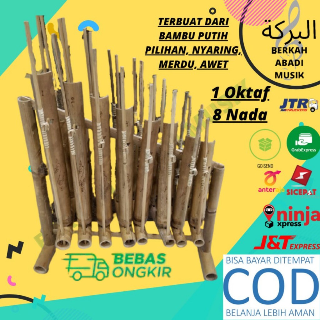 Jual angklung bambu angklung 8 nada angklung 1 oktaf angklung murah ...
