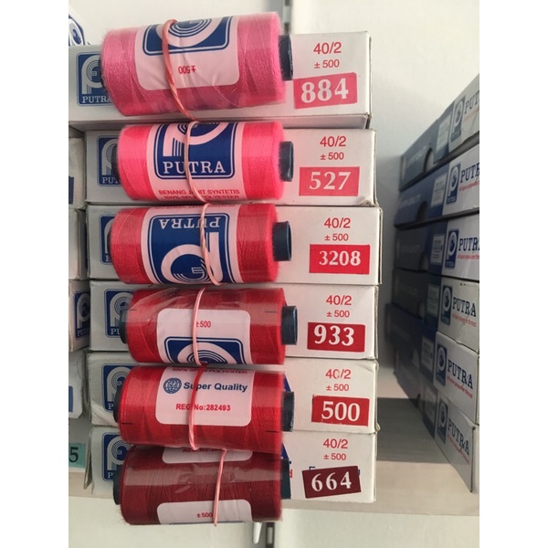 Jual Benang Jahit Putra 500 yard Pink Merah Marun | Shopee Indonesia