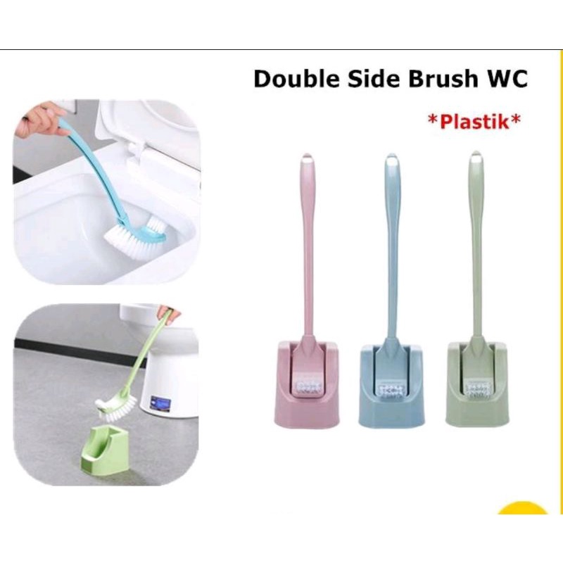 Jual Sikat Brush Toilet WC Double Side Plastik Dengan Kotak Sikat ...