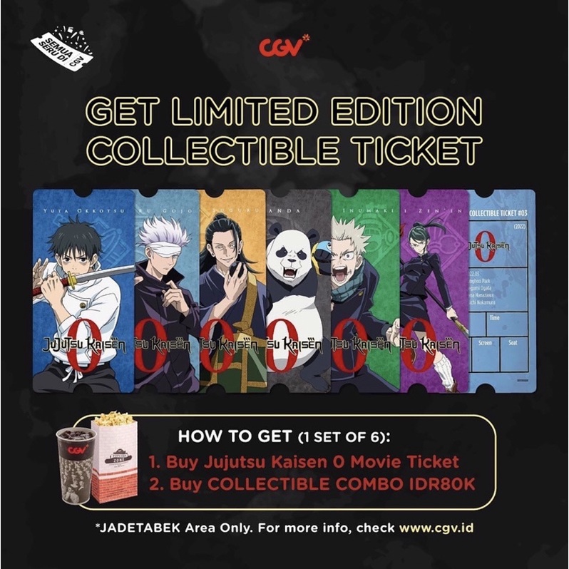 Jual Collectible ticket Jujutsu Kaisen (JJK) | Shopee Indonesia