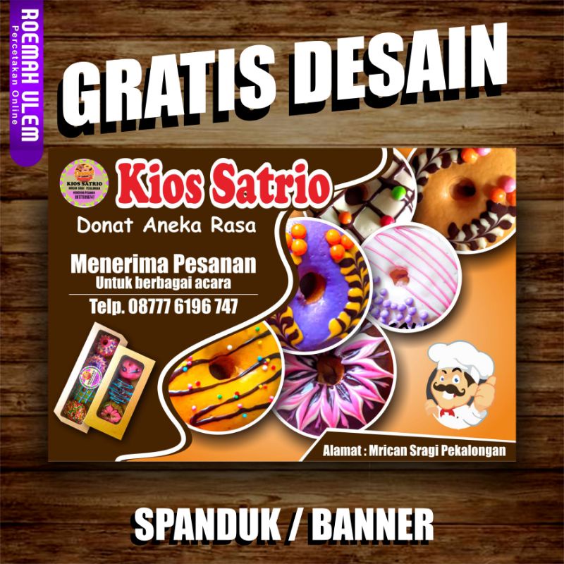 Jual Spanduk Donat/Banner Kue/Banner Jajanan/Spanduk Cemilan | Shopee ...