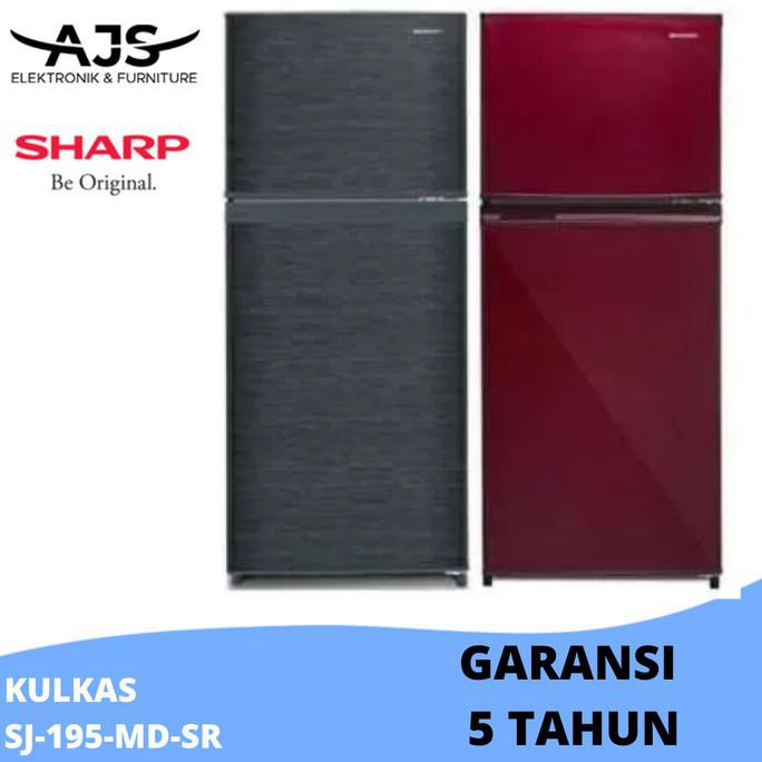 Jual KULKAS SHARP 2 PINTU SJ-195MD SR/SG GARANSI RESMI KAPASITAS 172 L ...