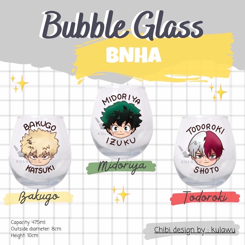 Jual BUBBLE GLASS/GELAS ANIME/BOKU NO HERO ACADEMIA/MY HERO ACADEMIA ...