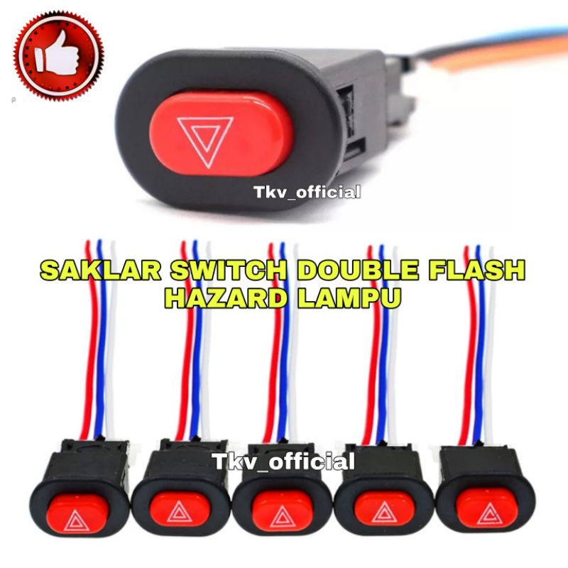 Jual SAKLAR LAMPU SWITCH DOUBLE FLASH/SAKLAR LAMPU MOTOR HAZARD/SAKLAR ...