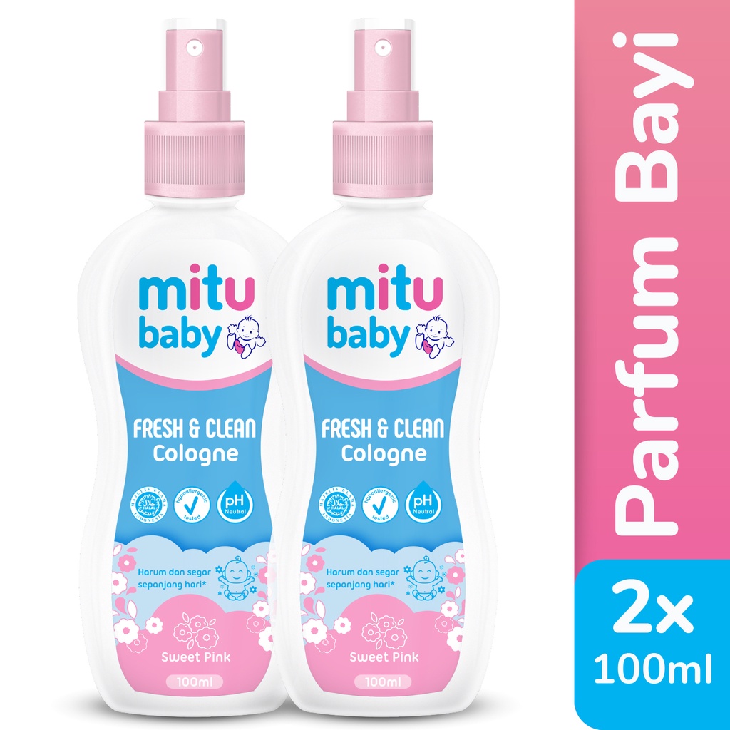 Jual Mitu Baby Cologne Fresh Sweet Pink 100ml x2 - Parfum Bayi | Shopee ...
