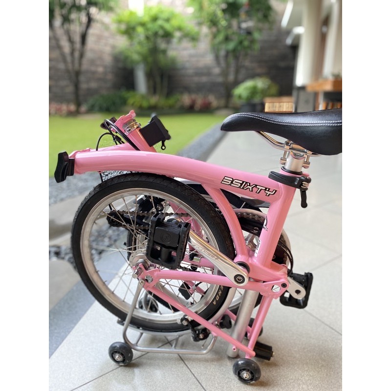 Jual sepeda lipat 3sixty pink pastel rare color! | Shopee Indonesia