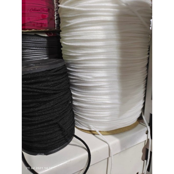 Jual KARET ELASTIS MASKER BULAT 3 MM (MINIMAL BELI 10 METER) | Shopee ...