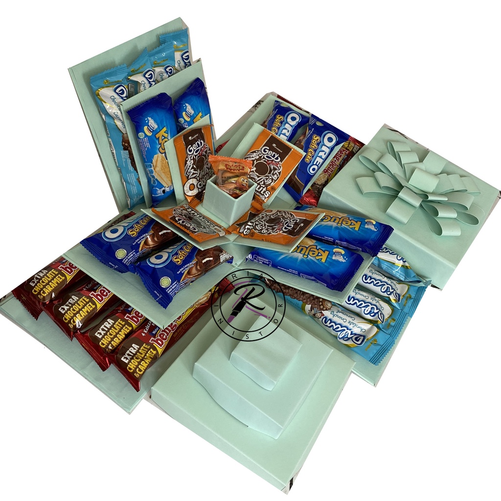 Jual Explosion Box Snack Box Kado Unik Hampers Box Snack Box 3 Layer 1 ...