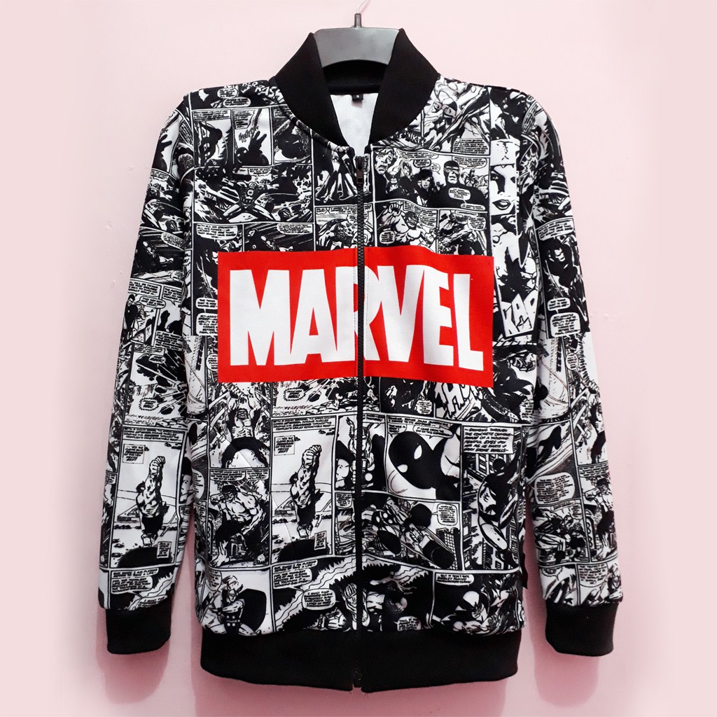 Jual Jaket Comic Marvel Avengers X-Men Black White Bahan Halus Lembut ...