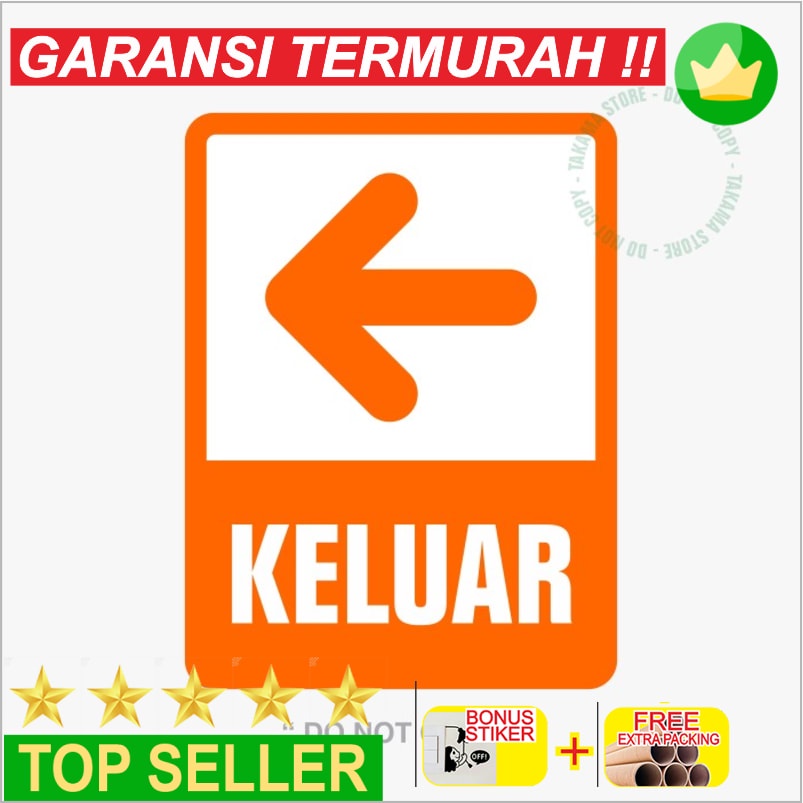 Jual Murah RAMBU PETUNJUK ARAH KELUAR 30 x 40 cm PLAT ALUMUNIUM - Kanan ...
