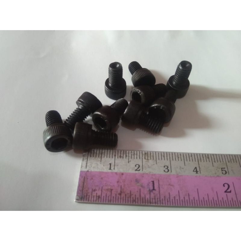 Jual Baut L Baja Hitam diameter m6 x 10 atau Baut 10 panjang 1cm | Shopee Indonesia