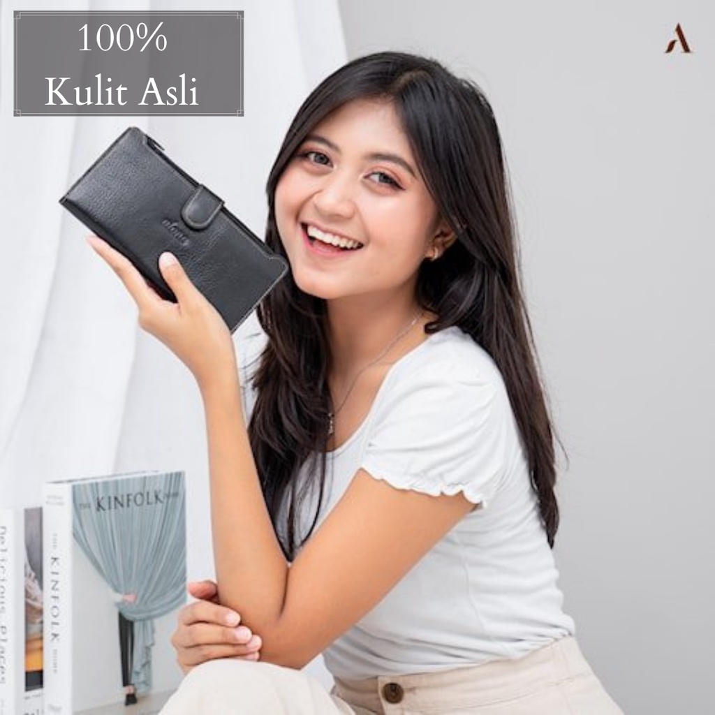 Jual Dompet Lipat Wanita Kulit Asli Alona Evelyn Wallet | Shopee Indonesia