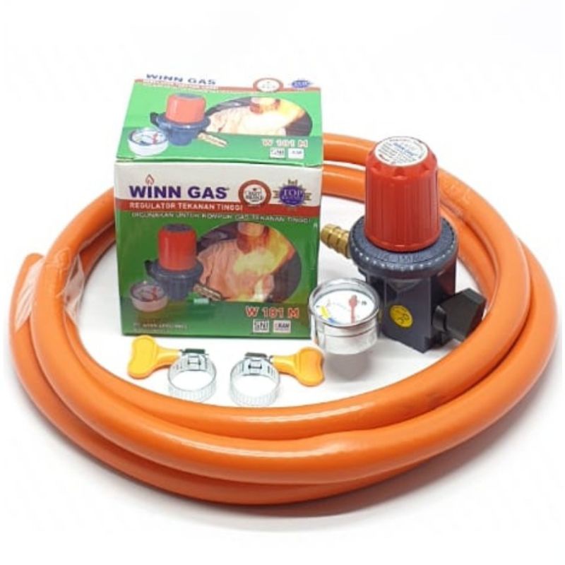 Jual Regulator gas tekanan tinggi win gas w181 meter+selang orange 2 ...