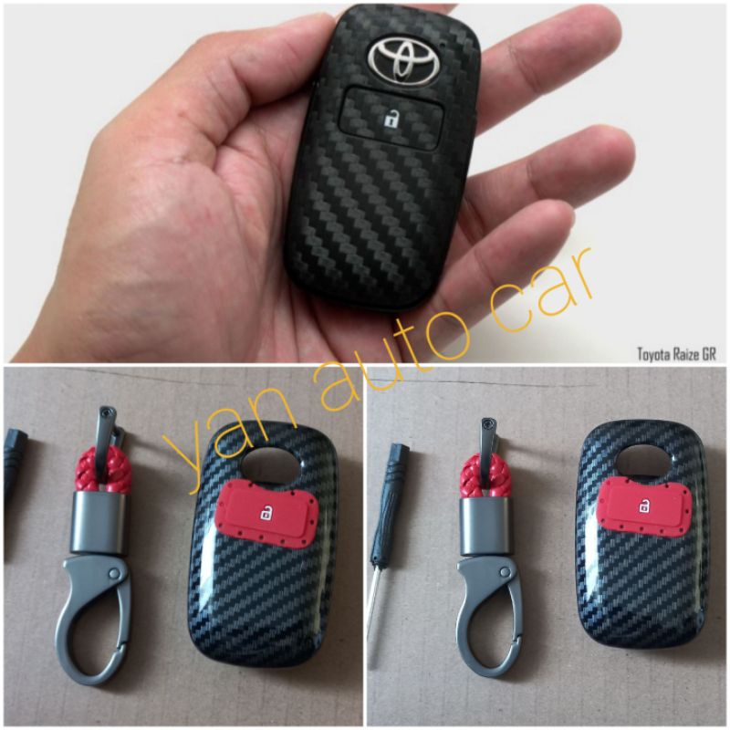Jual Casing Kunci Toyota Raize GR dan Daihatsu Rocky 2021 Carbon Merah ...
