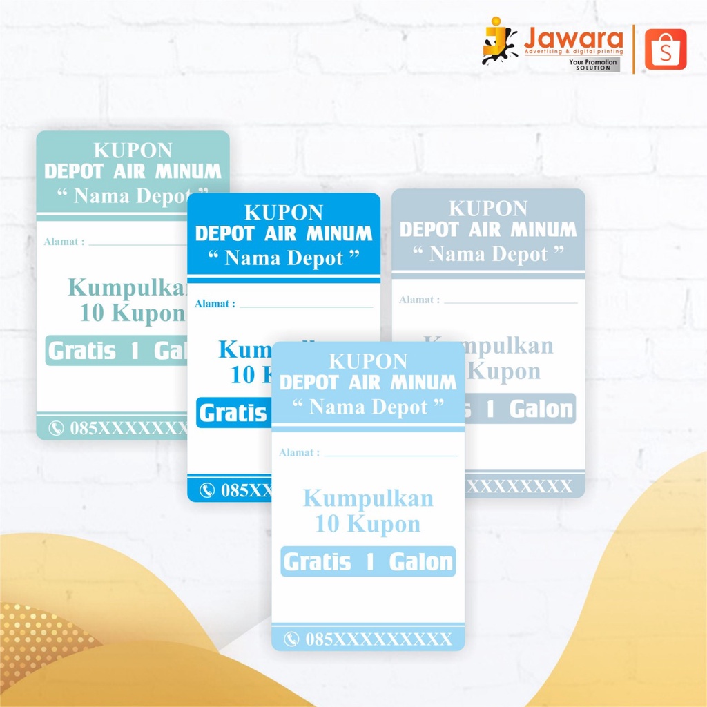 Jual Kupon Galon Air Isi Ulang/Refill Galon, Jawara printing, Ponorogo ...
