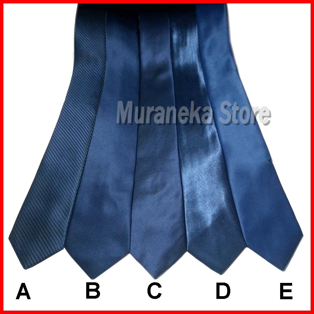 Jual Dasi Formal Pria Biru Dongker Navy Salur Dewasa Garis Polos 8 cm ...