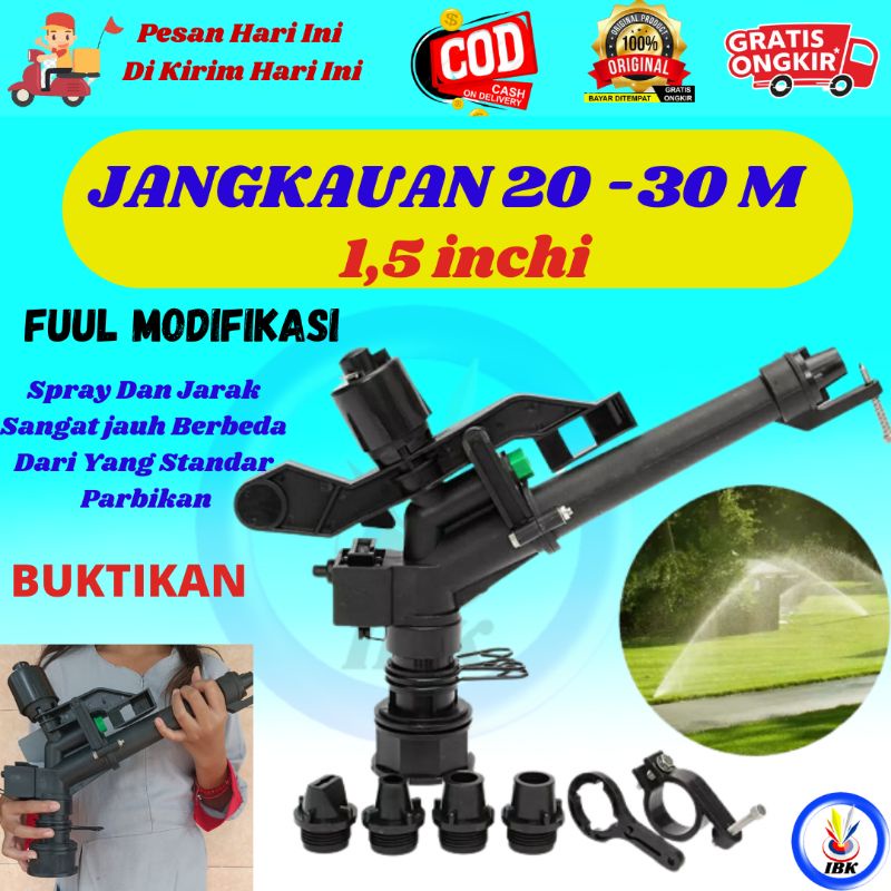 Jual Sprinkler Pertanian Big gun Impact Rain Hidra 1,5 Inchi Jangkauan ...