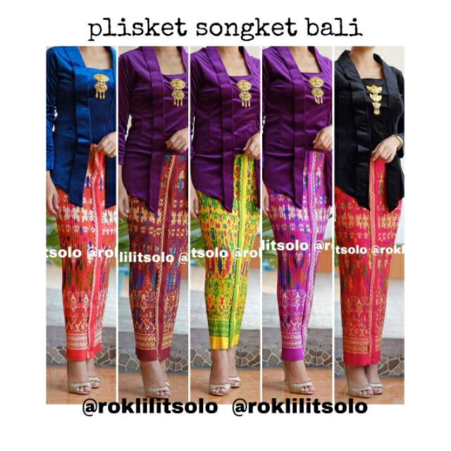 Jual kamen songket bali / kamen kain endek bali / rok plisket songket ...