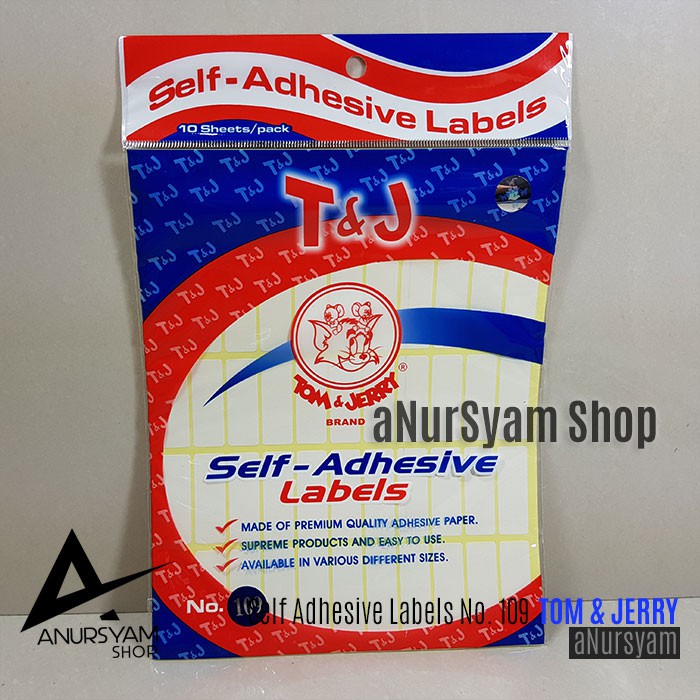 Jual Label TOM & JERRY 109 Self Adhesive Labels 109 (ISi 10 Lembar ...