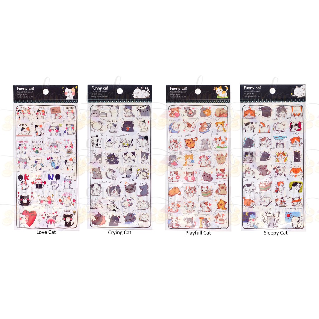 Jual Sticker Kucing Lucu Unik Stiker DIY Scrapbook GH 303018 | Shopee ...