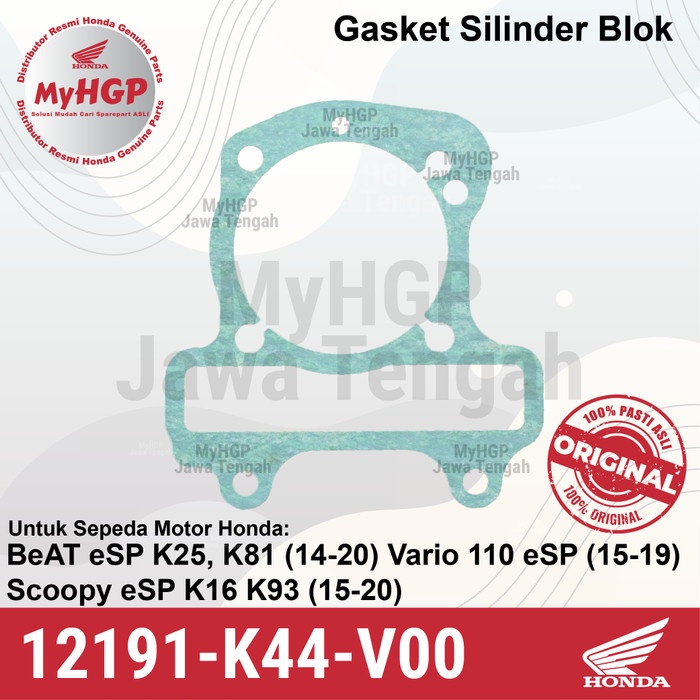 Jual 12191-K44-V00 - Gasket Cylinder Block - BeAT, Scoopy, Vario 110 eSP 12191K44V00 12191 K44 ...