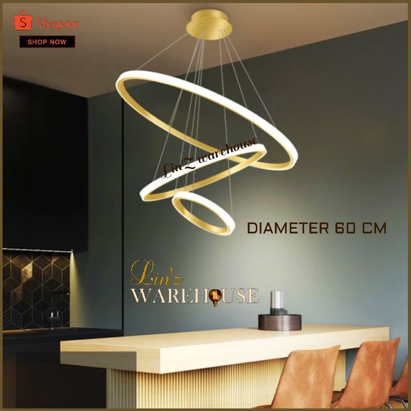 Jual Lampu gantung MODERN MINIMALIS OUTER LED RING 60 CM pendant light ...