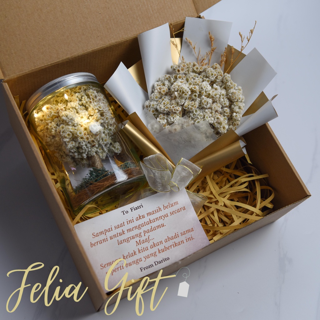 Jual Edelweiss Bouquet 25cm & Edelweiss Jar with Tumblr Lamp and ...