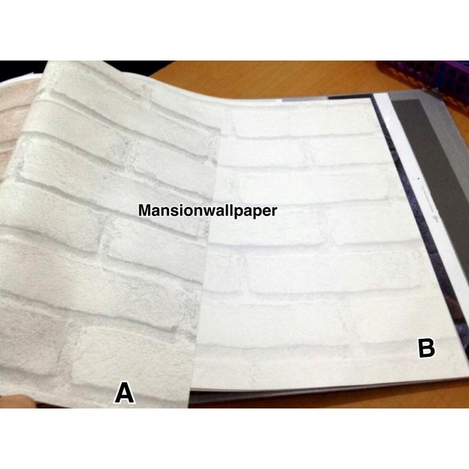 Jual WALLPAPER DINDING BATU BATA PUTIH 3D TIPE 2 (ROLL BESAR ...