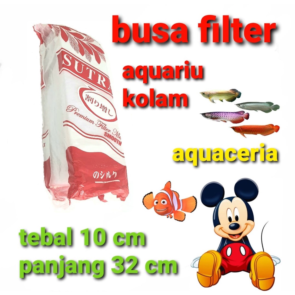 Jual busa filter aquarium kolam ikan tebal 10 sutra filter media cm ...