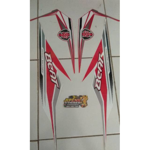 Jual striping,stiker,lis body beat fi 2019 putih merah (original ...