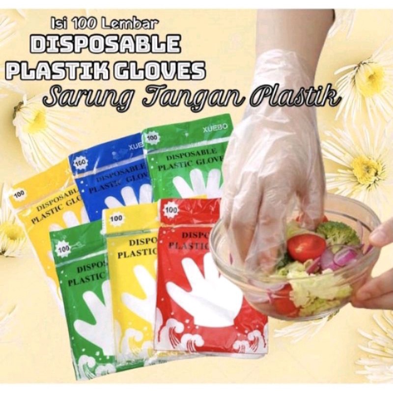 Jual sarung tangan plastik sekali pakai isi 100 pcs per pack | Shopee Indonesia