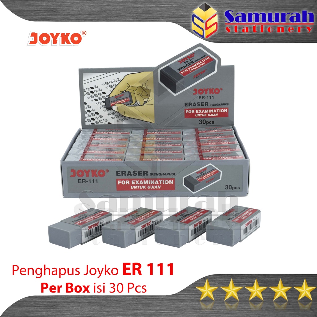 Jual Penghapus Pensil Joyko ER 111 Abu Untuk Ujian 1 Box isi 30 pcs ...