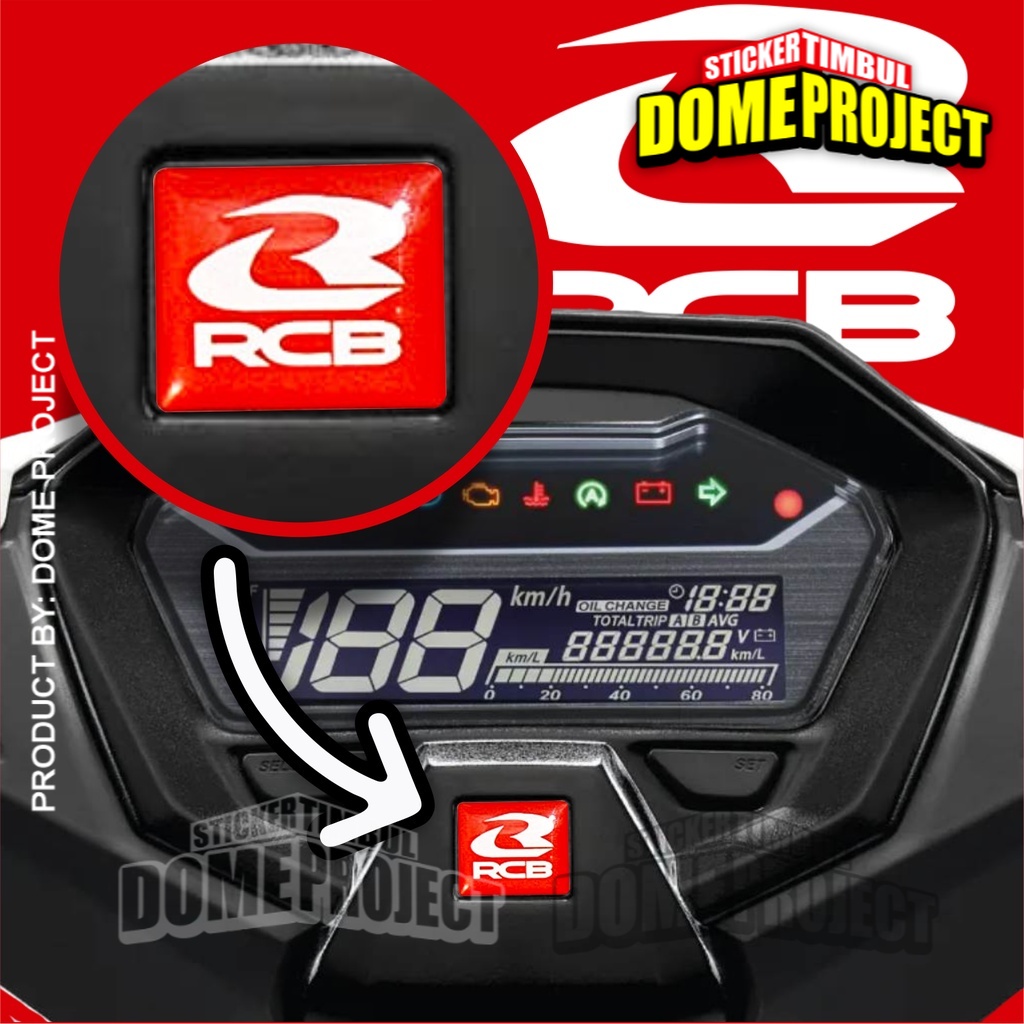 Jual EMBLEM SPIDOMETER HONDA LOGO RCB RACING BOY STIKER TIMBUL ...