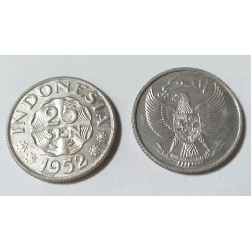 Jual UANG KOIN 25 SEN INDONESIA TAHUN 1952 (BURUNG GARUDA) LANGKA ...