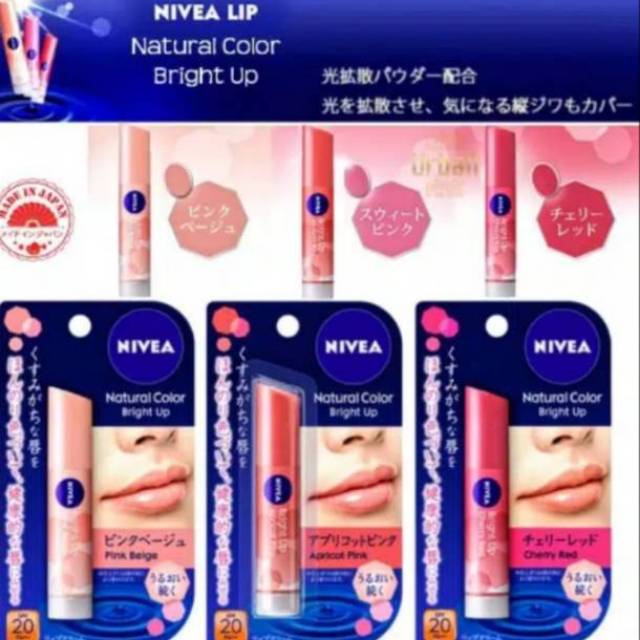 Jual Nivea lipbalm jepang natural color bright up SPF 20 | lipstick natural | jepang japan ...