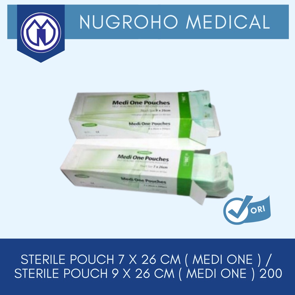 Jual STERILE POUCH 7 X 26 CM ( MEDI ONE ) / STERILE POUCH 9 X 26 CM ...