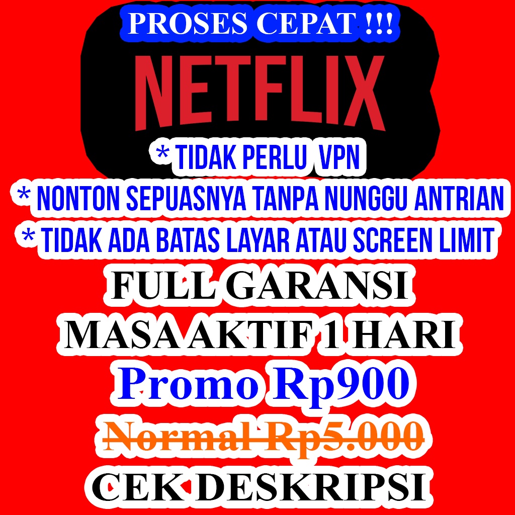 Jual PROMO AKUN NEFLIX FULL GARANSI MASA AKTIF 1 HARI JENIS AKUN RESMI ...