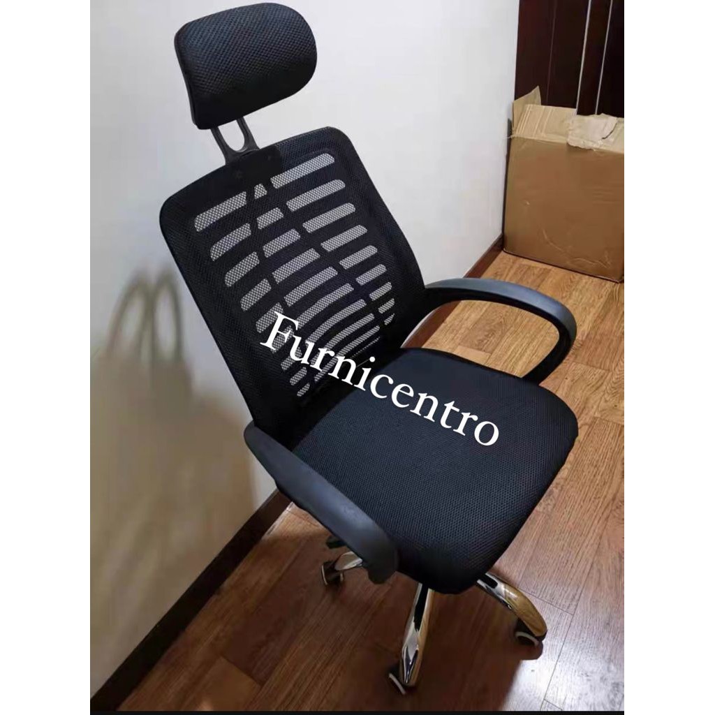 Jual Kursi Gaming Headrest Kursi Kantor Jaring Hidrolis Putar Office Chair kaki chrome | Shopee ...