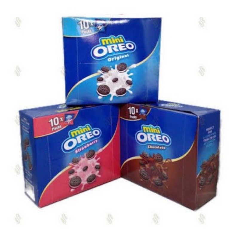 Jual BISKUIT MINI OREO ORIGINAL, CHOCOLATE, STROWBERRY ( 1 BOX ISI 10 ...
