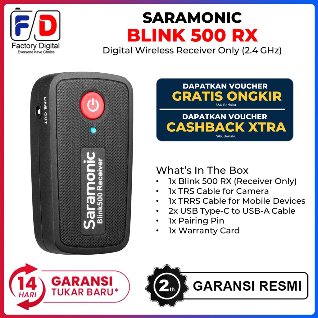 Jual Mic Saramonic Blink 500 RX Only Digital Wireless Receiver - Resmi | Shopee Indonesia