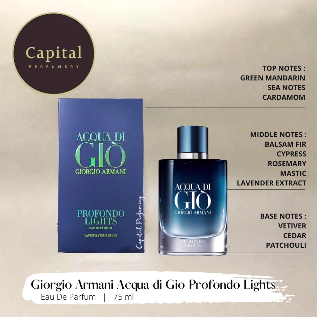 Jual Parfum GA Acqua Di Gio Profondo LIGHTS For Men Edp 75 ml | Shopee ...