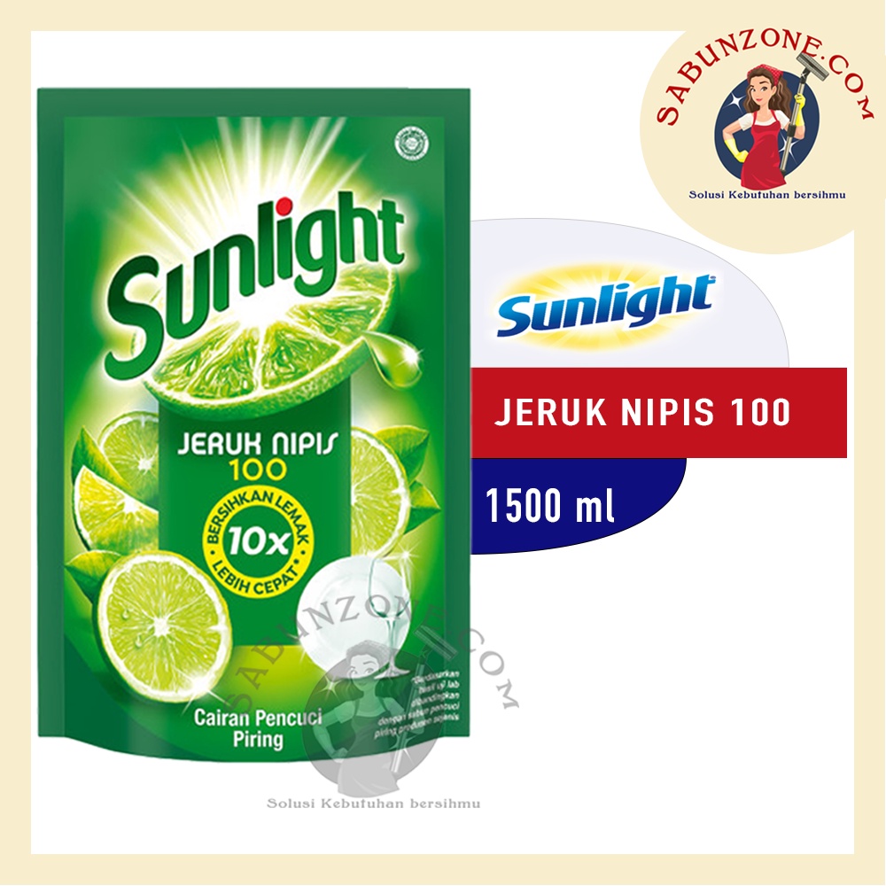 Jual Sunlight Sabun Cuci Piring Lime Jeruk Nipis 1500 ml Refill Pouch | Shopee Indonesia