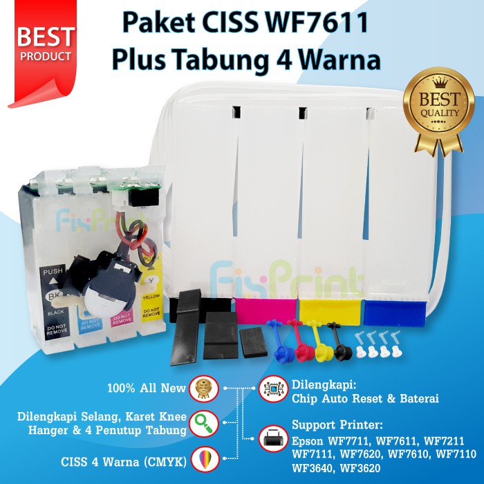 Jual CISS Infus Modif plus Tabung Tinta T188 Printer Epson WF7611 WF ...