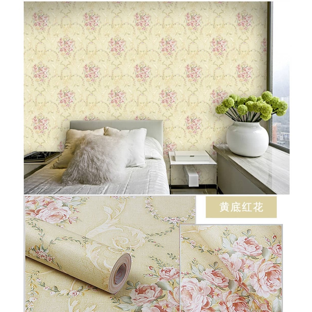 Jual Wallpaper dinding bunga 45 cm x 1 meter | Shopee Indonesia