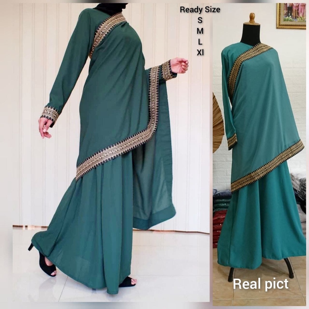 Jual Baju Gamis Abaya Sari India Jumbo Muslim Terbaru Warna Hitam ...