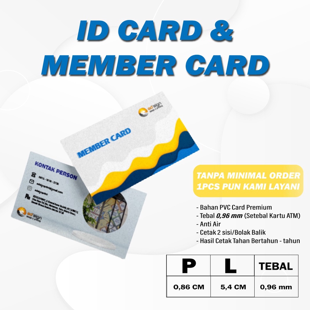 Jual Cetak ID Card PVC Premium Kartu Member / Kartu Anggota Pelajar ...