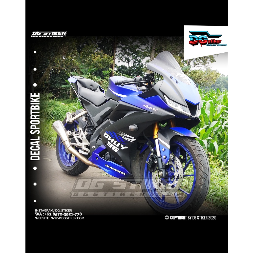 Jual Decal Sticker R15 V3 Biru Bendera Racing DG Stiker | Shopee Indonesia