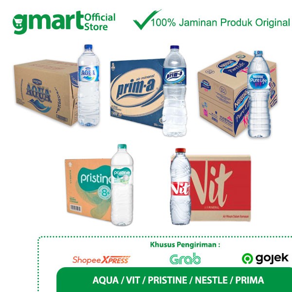 Jual Air Mineral Kemasan 1500ml (Nestle/Prima/Aqua/Vit/Pristine) Khusus ...